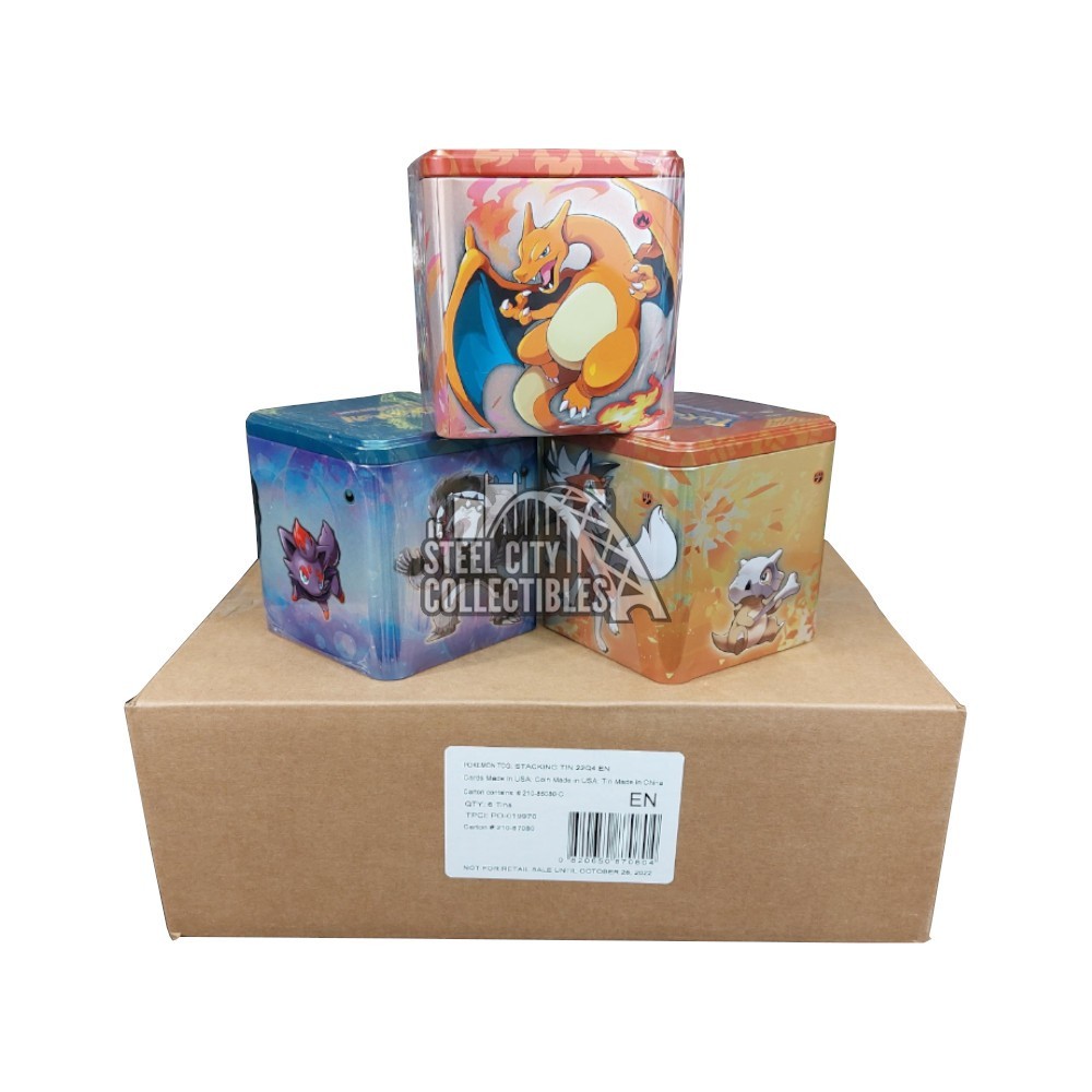 Pokemon Stacking Tins - 6-Tin Case (Fighting, Fire, and Darkness ...