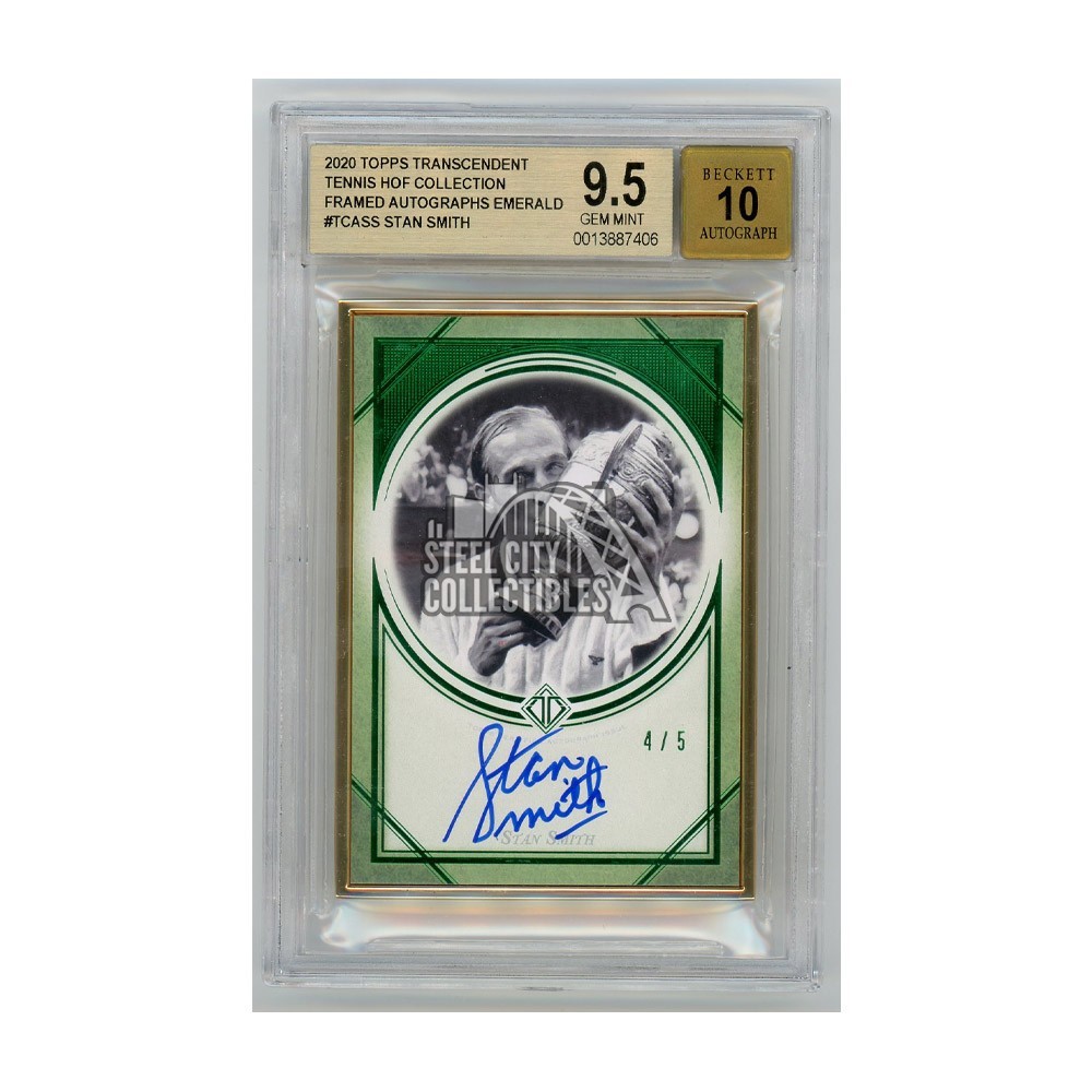 Stan Smith 2020 Topps Transcendent Tennis Emerald Autograph Card 4/5 ...