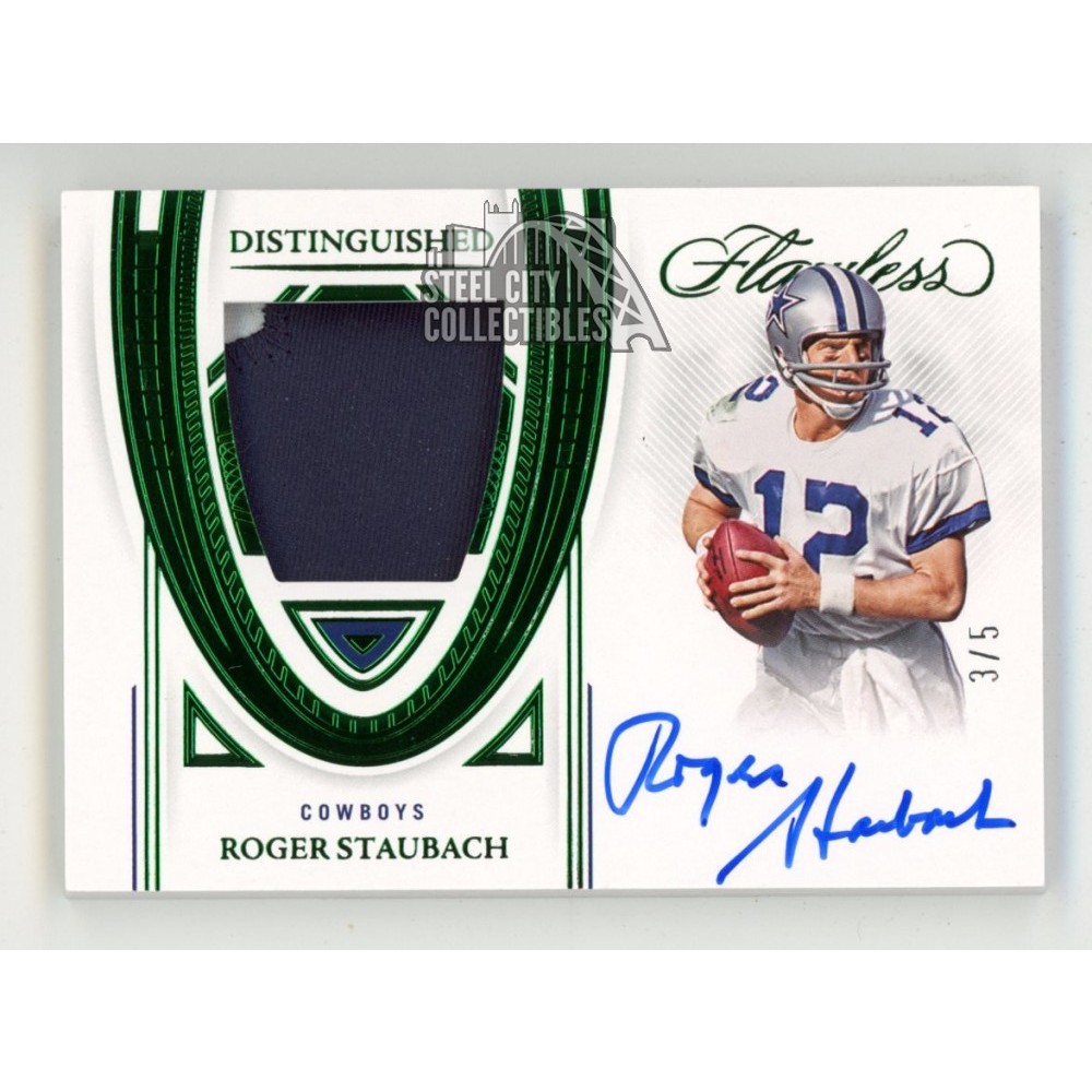 Roger Staubach 2022 Panini Flawless Distinguished Autograph Patch Card ...