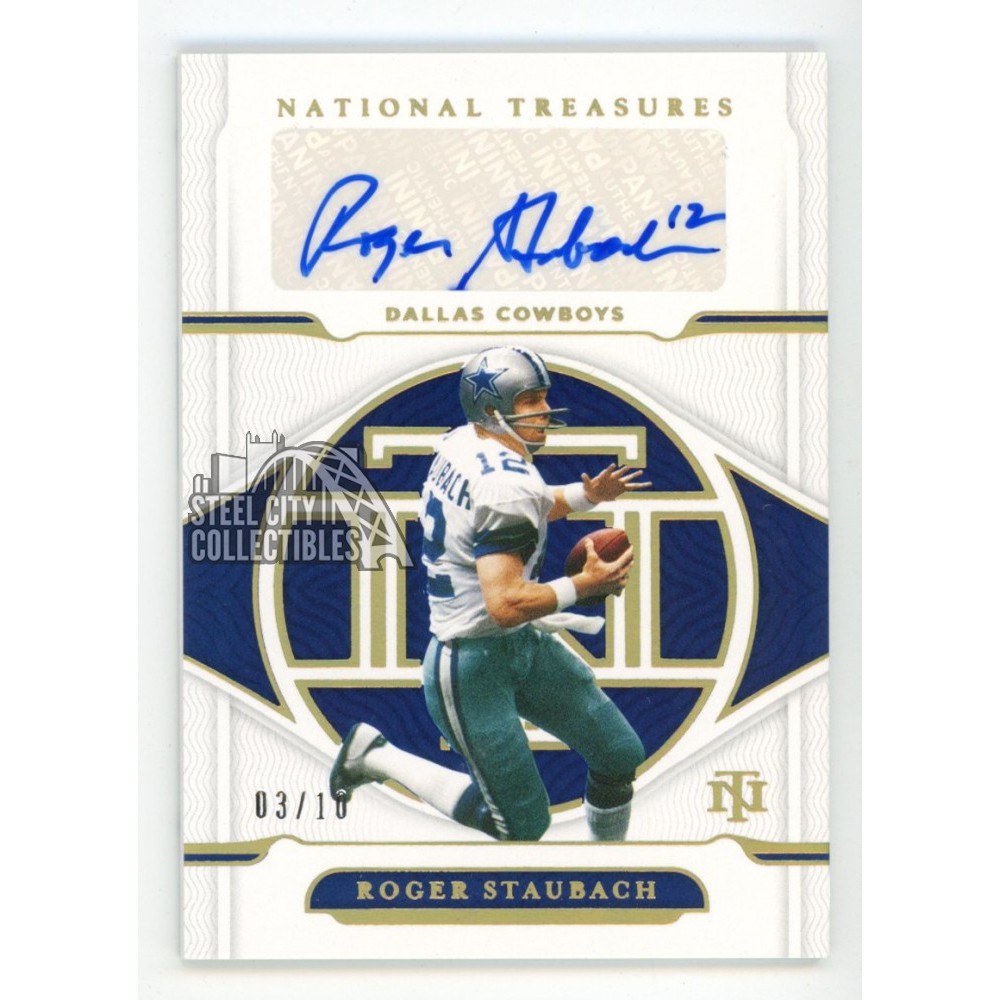 Roger Staubach 2021 Panini National Treasures Autograph Card #S-RS 03/ ...