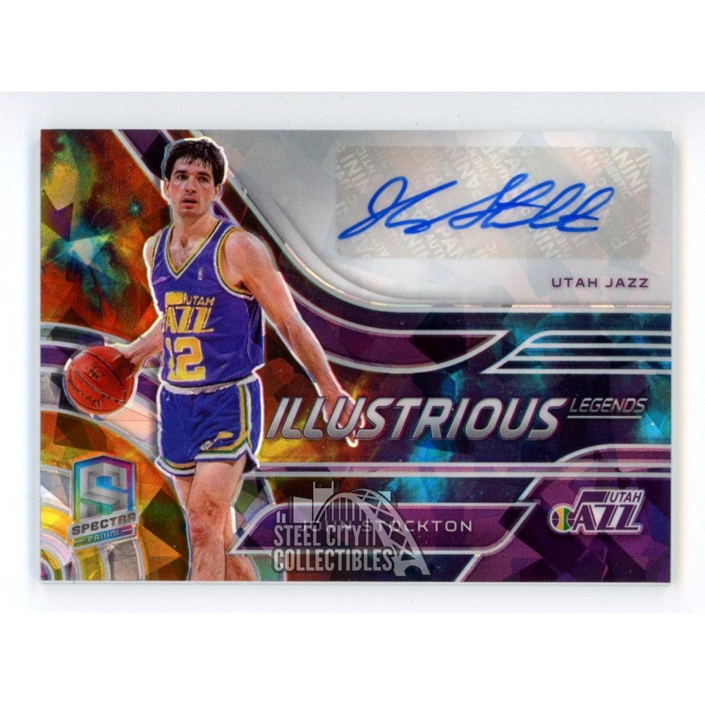 John Stockton 2020-21 Panini Spectra Illustrious Ice Autograph Card # ...