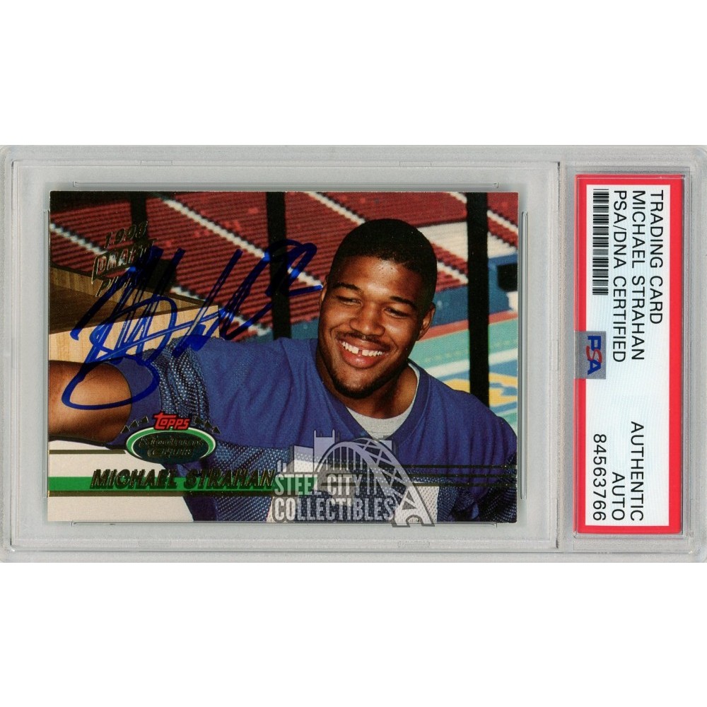Michael Strahan 1993 Topps Stadium Club Autograph Rookie Card #384 PSA ...