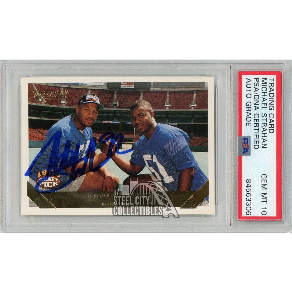 Michael Strahan 1993 Topps Gold Autograph Rookie Card #275 PSA/DNA 10 ...