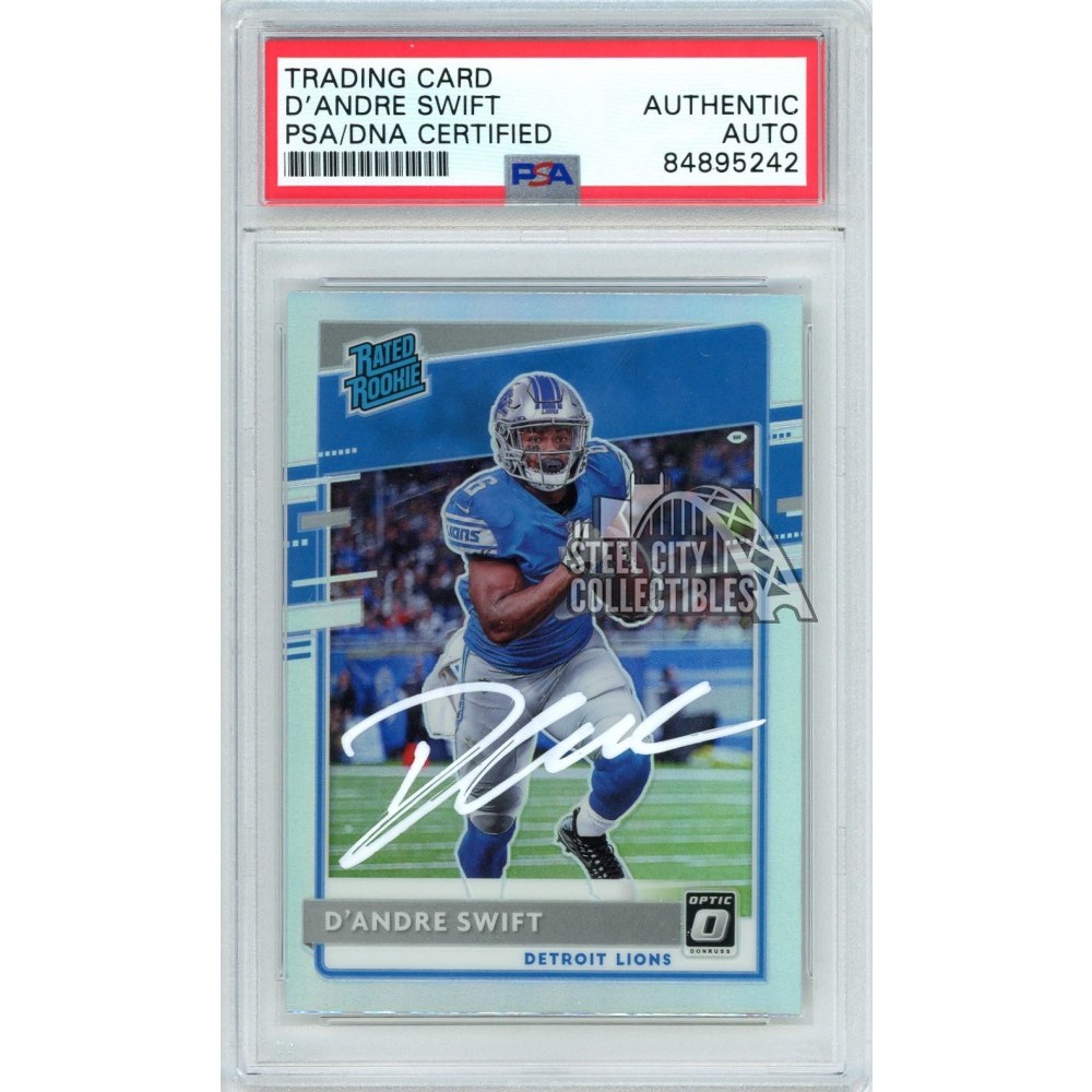D'Andre Swift 2020 Panini Optic Holo Autograph Rookie Card #159 PSA/DNA ...