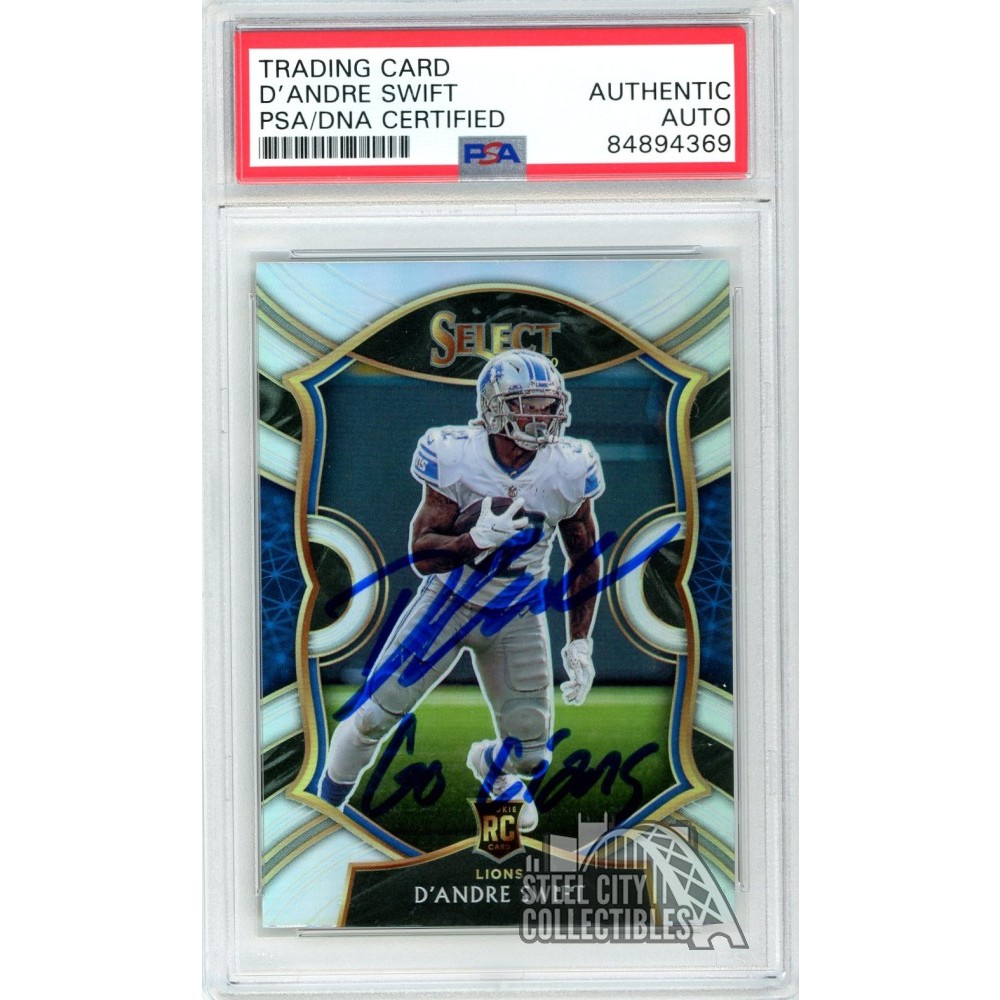 D'Andre Swift 2020 Panini Select Silver "Go Lions" Autograph Rookie ...
