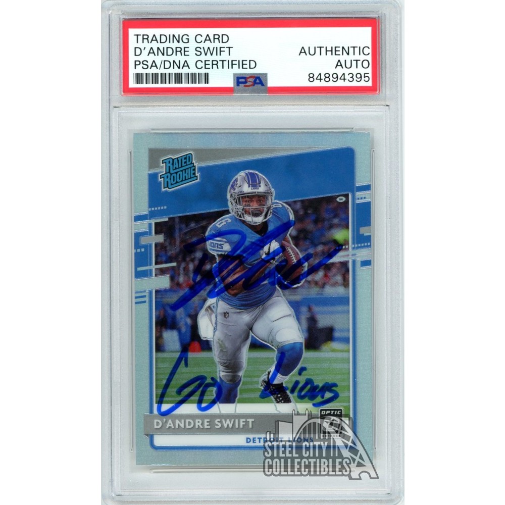 D'Andre Swift 2020 Panini Optic Holo "Go Lions" Autograph Rookie Card ...