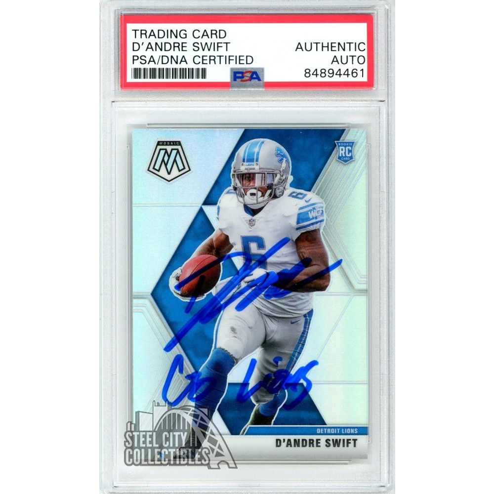 D'Andre Swift 2020 Panini Mosaic Silver "Go Lions" Autograph Rookie ...