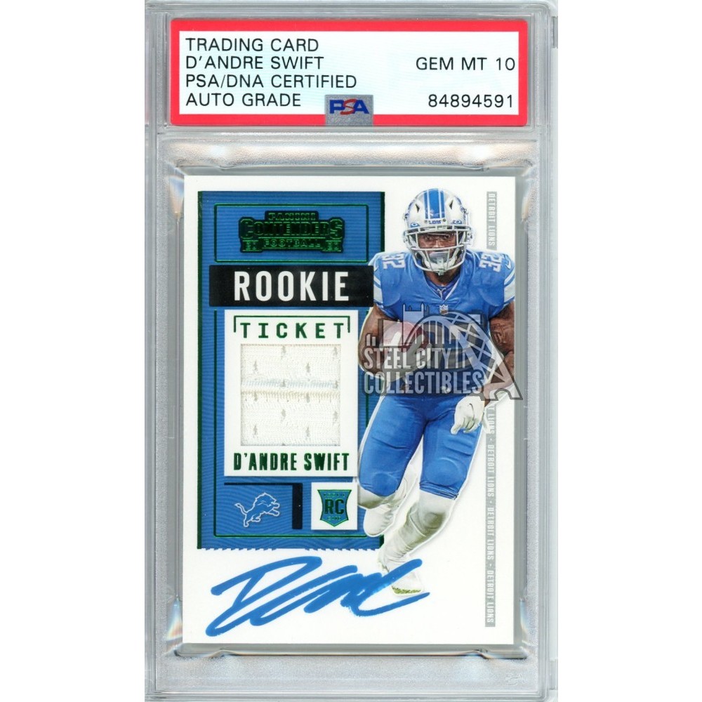 D'Andre Swift 2020 Panini Contenders Autograph Jersey Card #RTS-DAS PSA ...