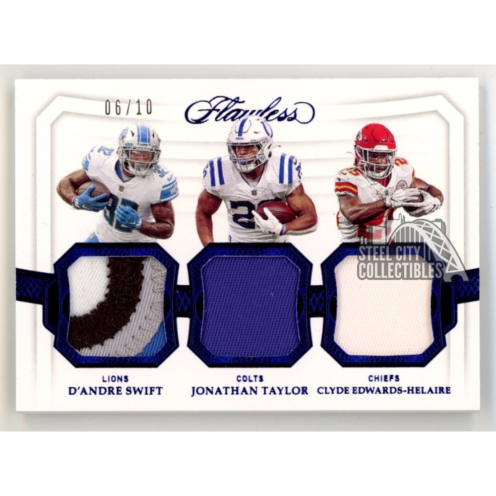 Swift/Taylor/Edwards-Helaire 2020 Flawless Triple Rookie Patch Card 06/ ...