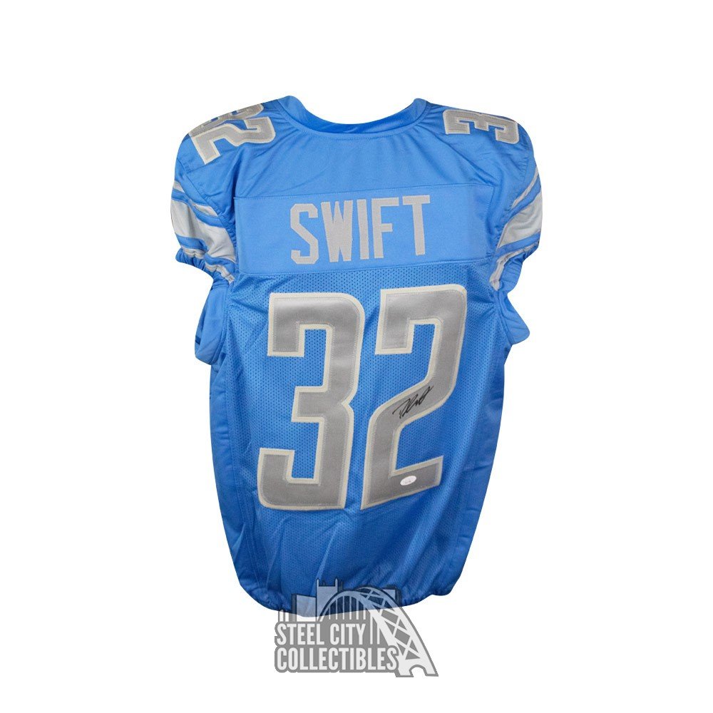 D'Andre Swift Autographed Detroit Game Cut Custom Football Jersey - JSA ...