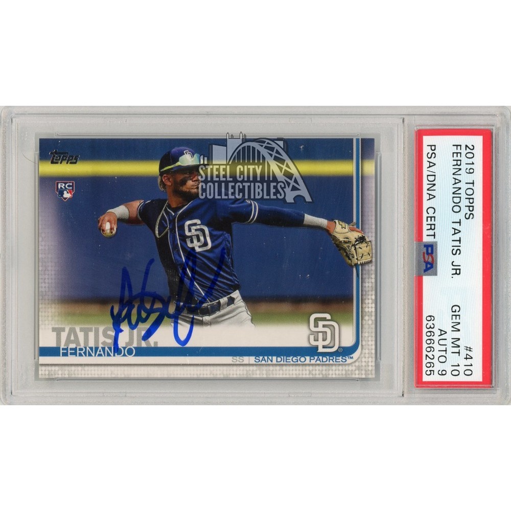 Fernando Tatis Jr 2019 Topps Autographed Rookie Card #410 PSA 10 PSA ...