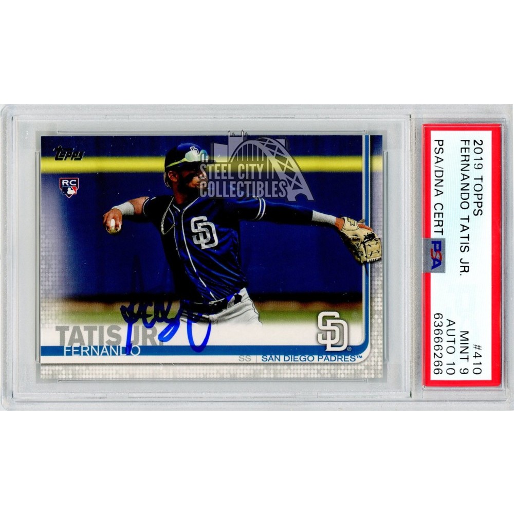 Fernando Tatis Jr 2019 Topps Autographed Rookie Card #410 PSA 9 PSA/DNA ...