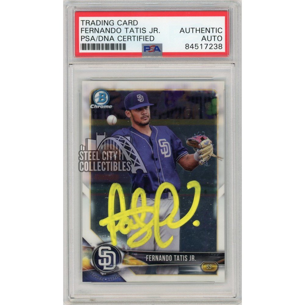 Fernando Tatis Jr 2018 Bowman Chrome Autographed Card #BCP114 - PSA/DNA ...