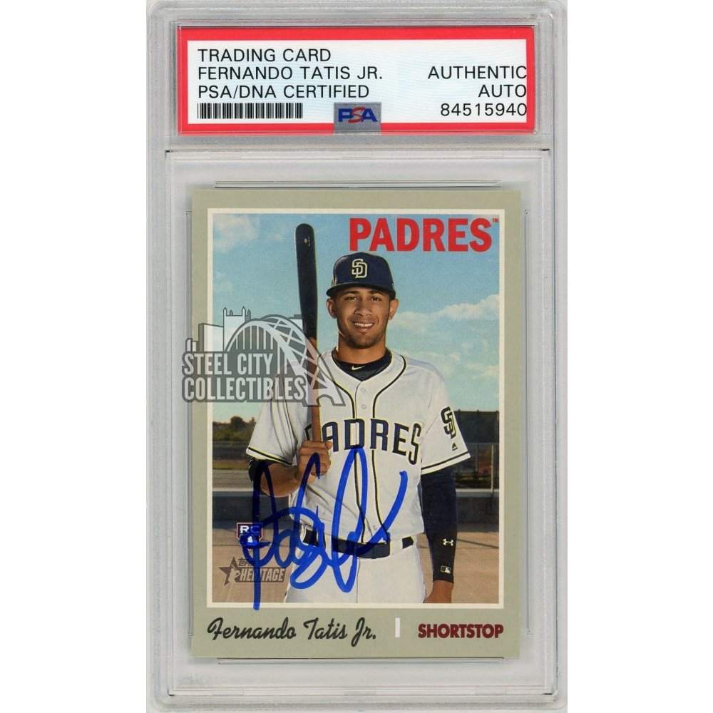 Fernando Tatis Jr 2019 Topps Heritage Autographed Rookie RC Card #517 ...