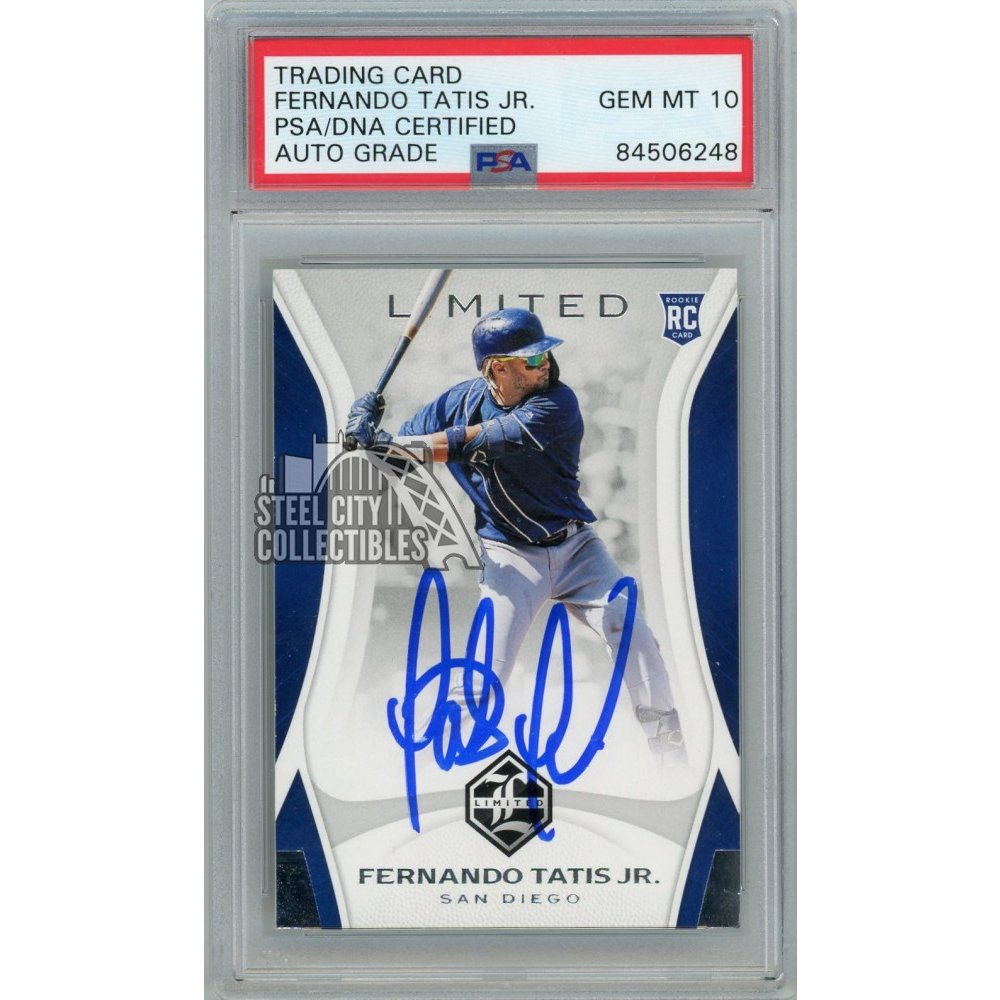 Fernando Tatis Jr 2019 Panini Limited Autograph Rookie RC Card #3- PSA ...