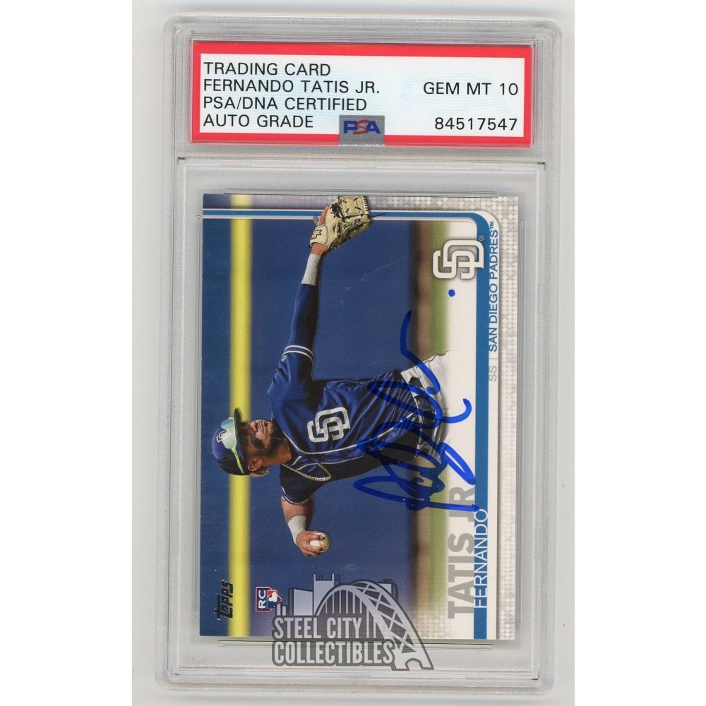 Fernando Tatis Jr 2019 Topps Autographed Rookie Card #410 - PSA/DNA Gem ...