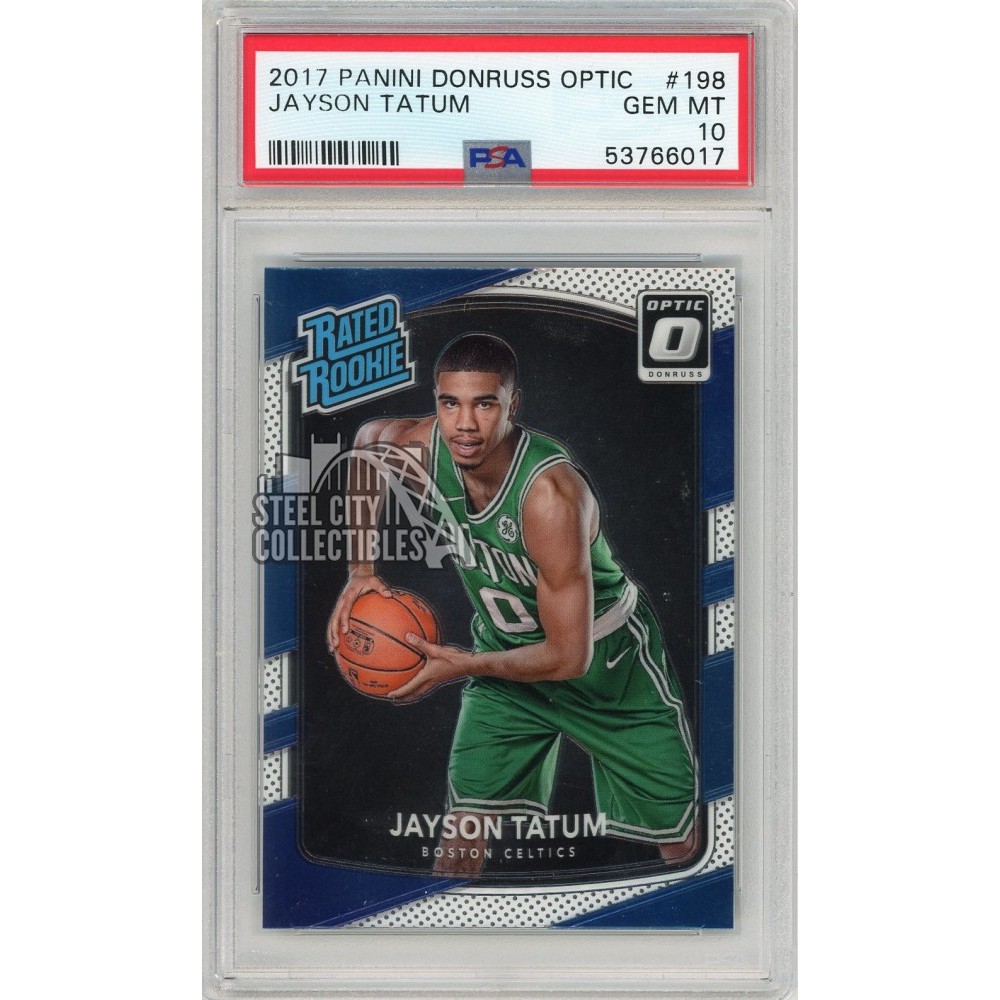 Jayson Tatum 2017-18 Panini Donruss Optic Rookie Card #198 PSA 10 ...