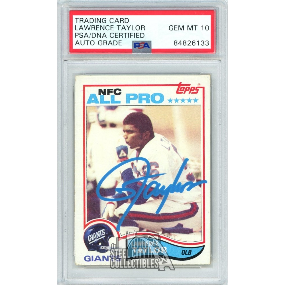 Lawrence Taylor 1982 Topps Autograph Rookie Card #434 PSA/DNA 10 (Light ...