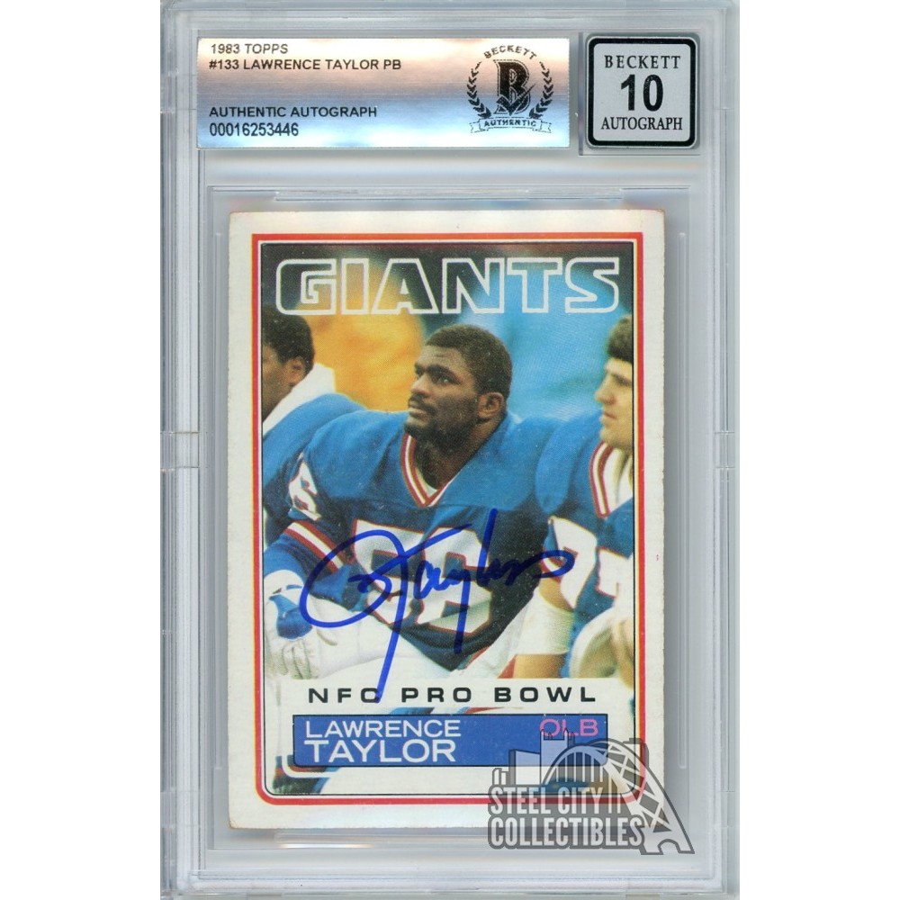 Lawrence Taylor 1983 Topps Autograph Card #133 BAS 10 | Steel City ...