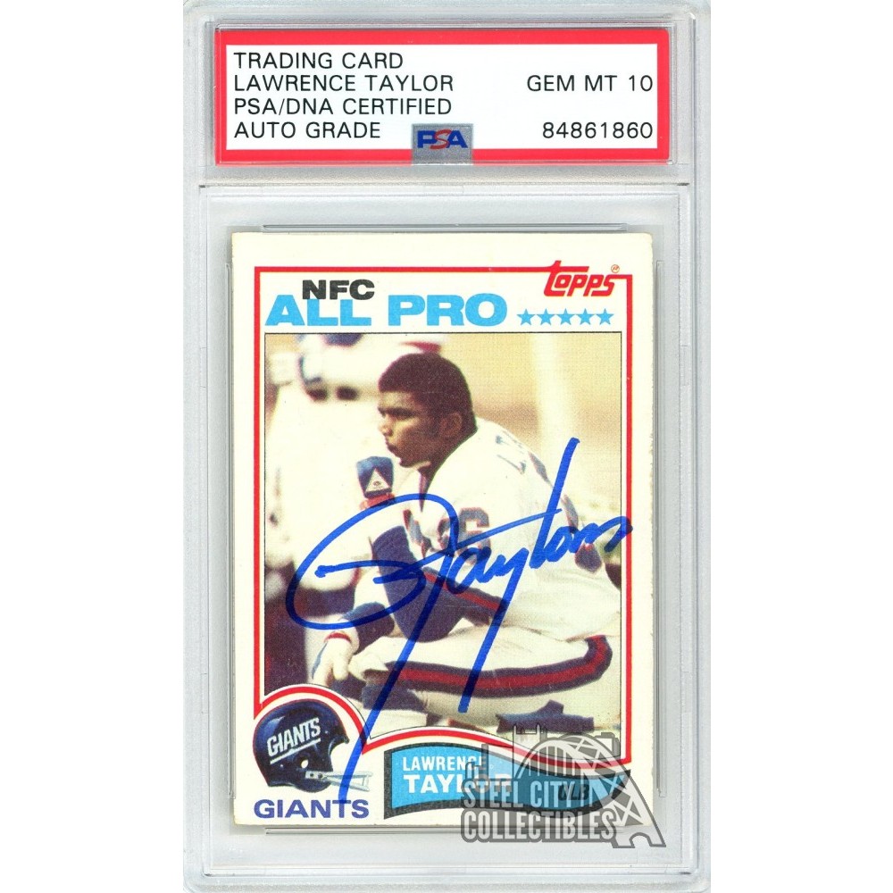 Lawrence Taylor 1982 Topps Autograph Rookie Card #434 PSA/DNA 10 ...