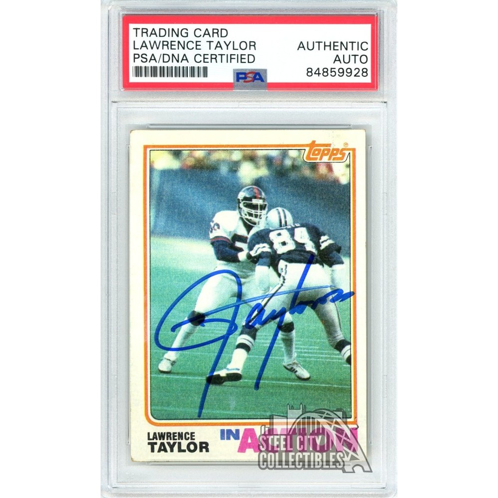 Lawrence Taylor 1982 Topps In Action Autograph Rookie Card #435 PSA/DNA ...