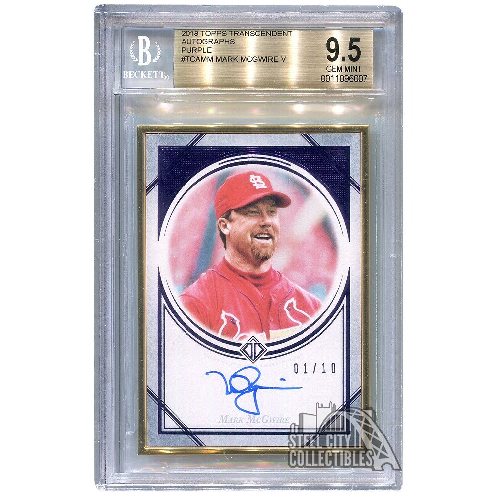 Mark McGwire 2018 Topps Transcendent Autographed Card Purple 1/10 - BGS ...