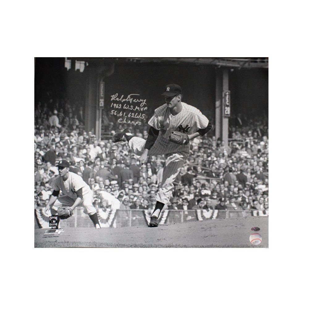 Ralph Terry 1962 WS MVP Autographed New York Yankees 12x20 Photo - Leaf ...