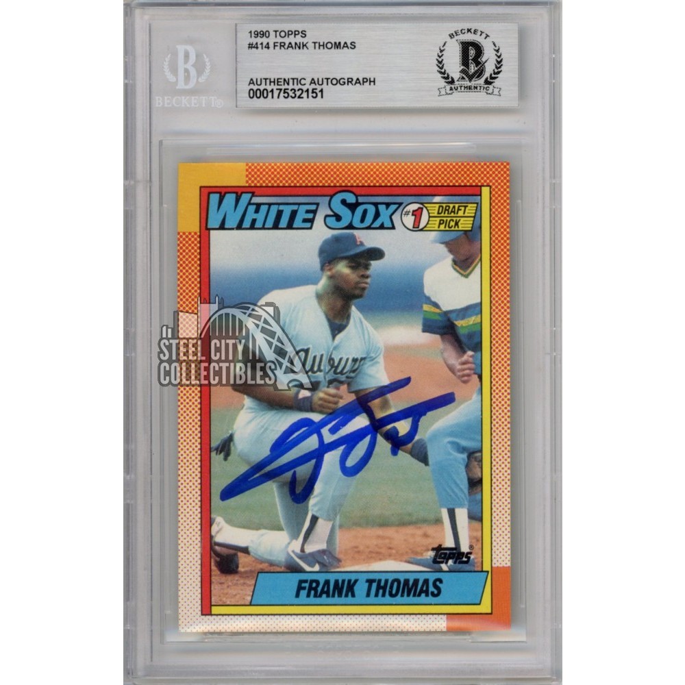 Frank Thomas 1990 Topps Autograph Rookie Card #414 BAS | Steel City ...