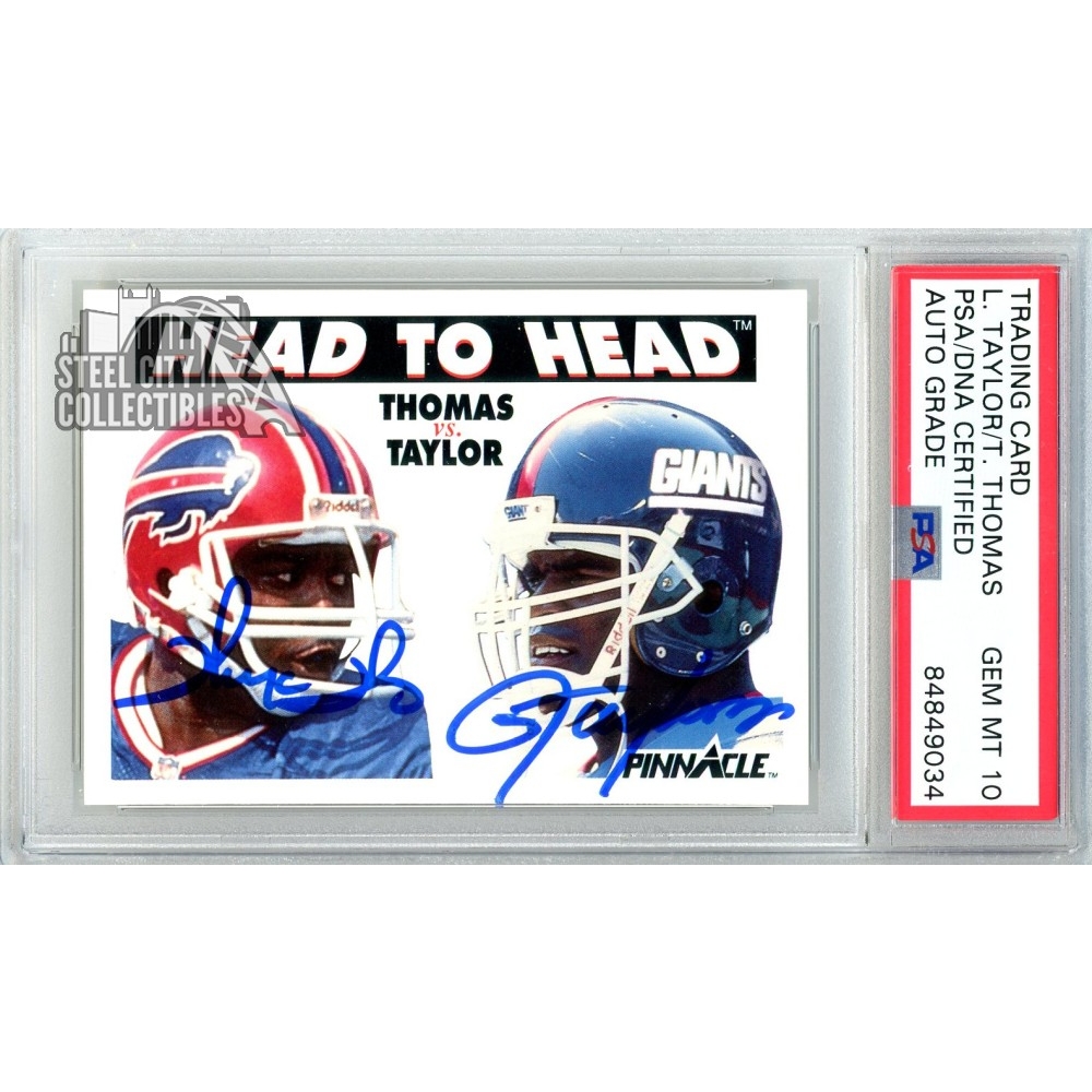 Thurman Thomas/Lawrence Taylor 1991 Pinnacle Head To Head Autograph ...