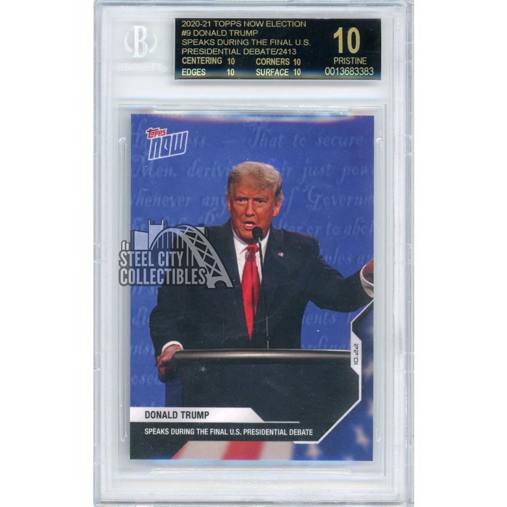 Donald Trump 2020 Topps Now Presidential Election Debate Card #9 /2413 ...