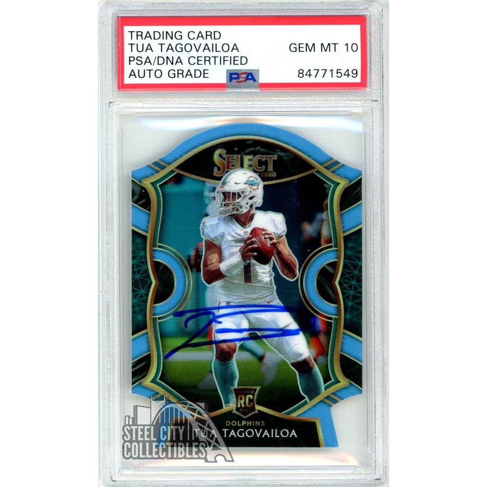 Tua Tagovailoa 2020 Panini Select Light Blue Die Cut Autograph Rookie ...