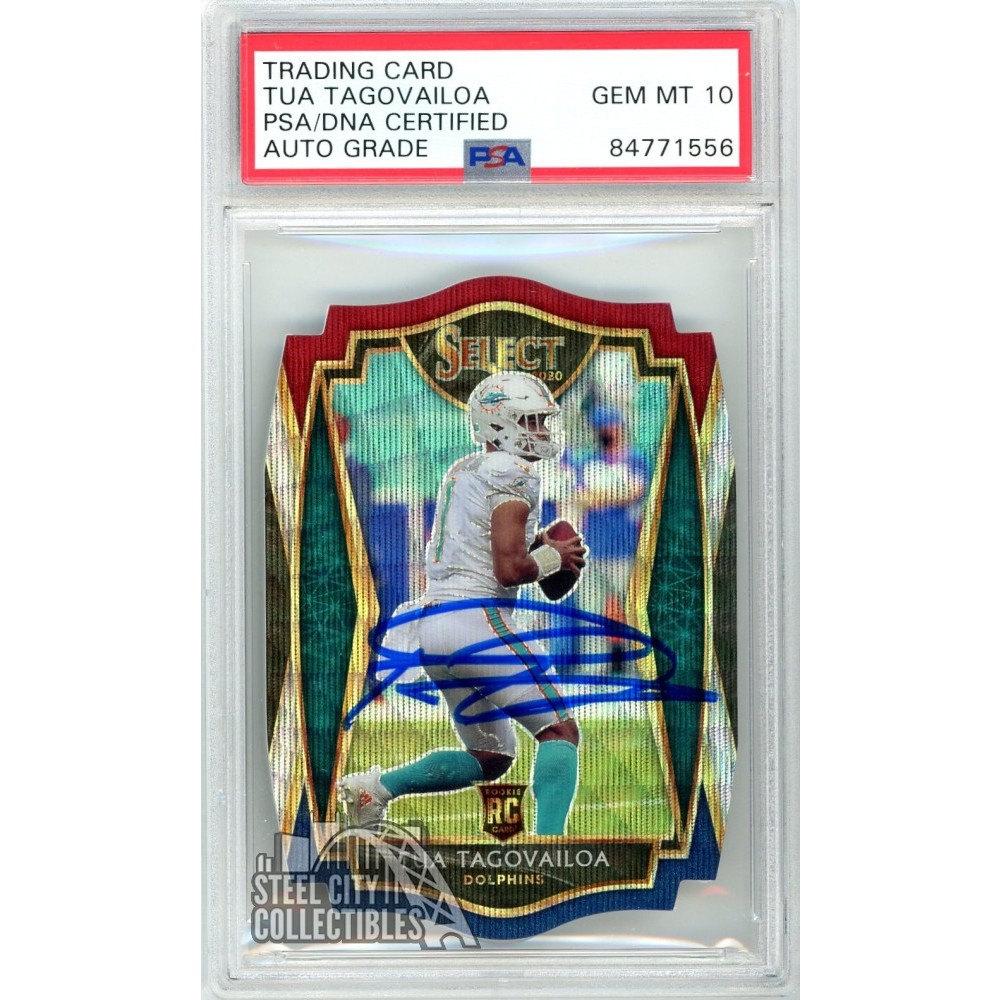Tua Tagovailoa 2020 Panini Select Tri Color Die Cut Autograph Rookie ...