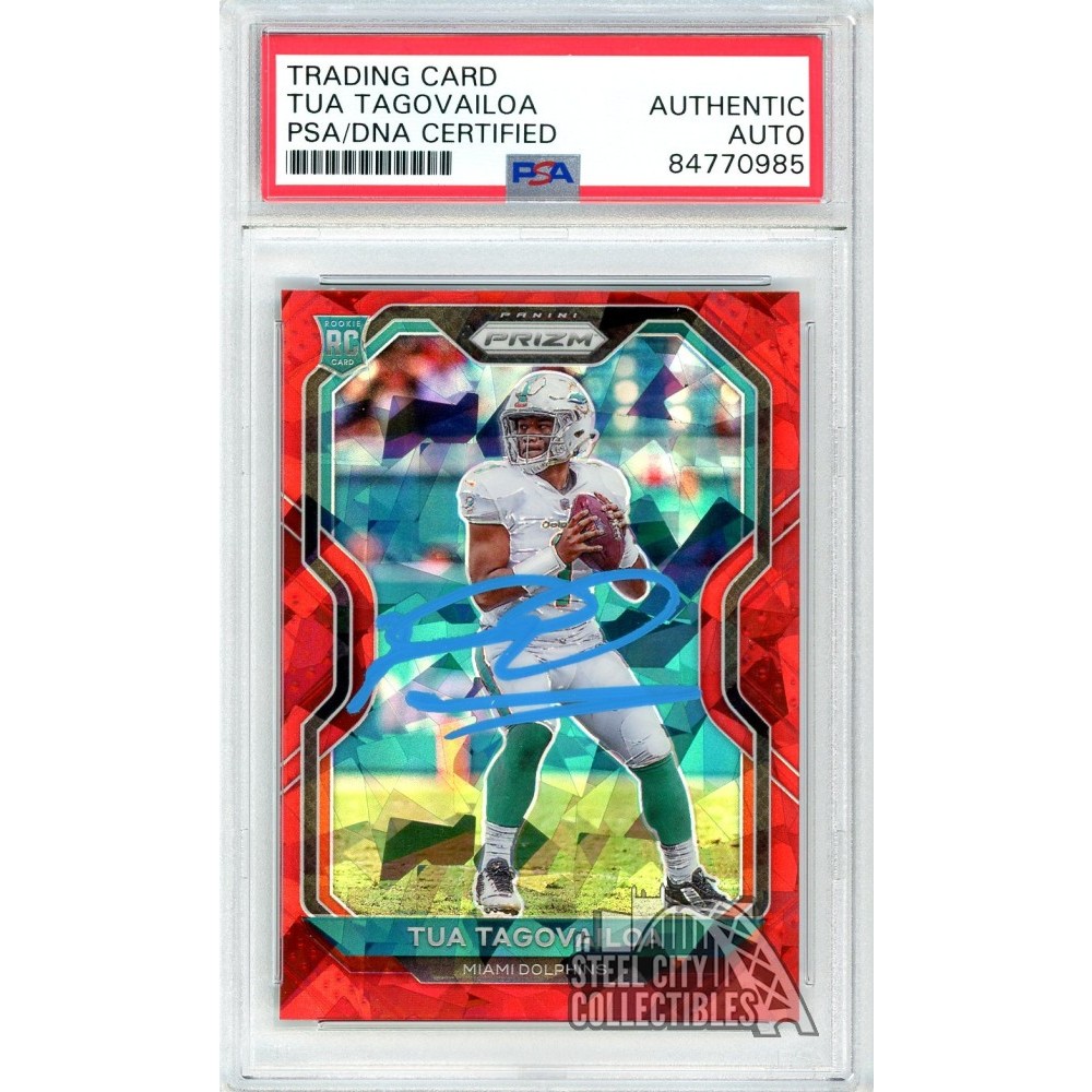 Tua Tagovailoa 2020 Panini Prizm Red Ice Autograph Rookie Card #339 PSA ...