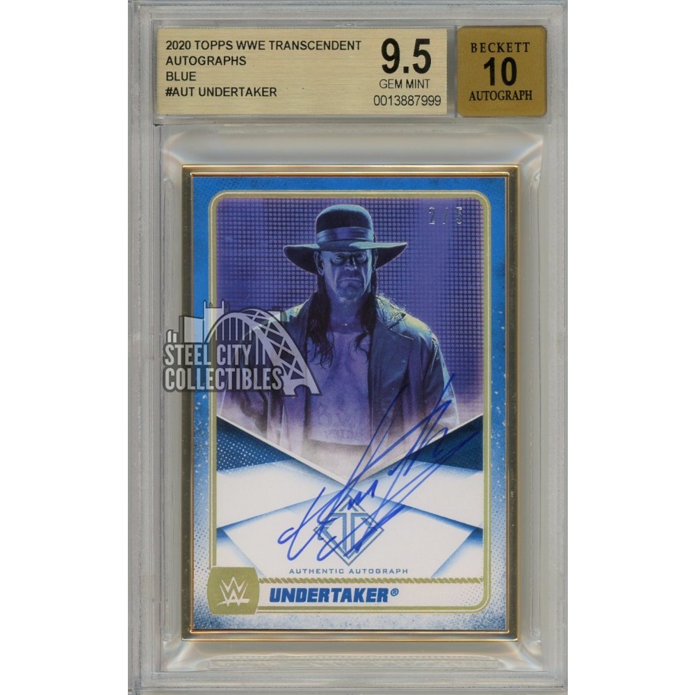 Undertaker 2020 Topps Transcendent WWE Blue Autograph Card 2/5 BGS 9.5 ...