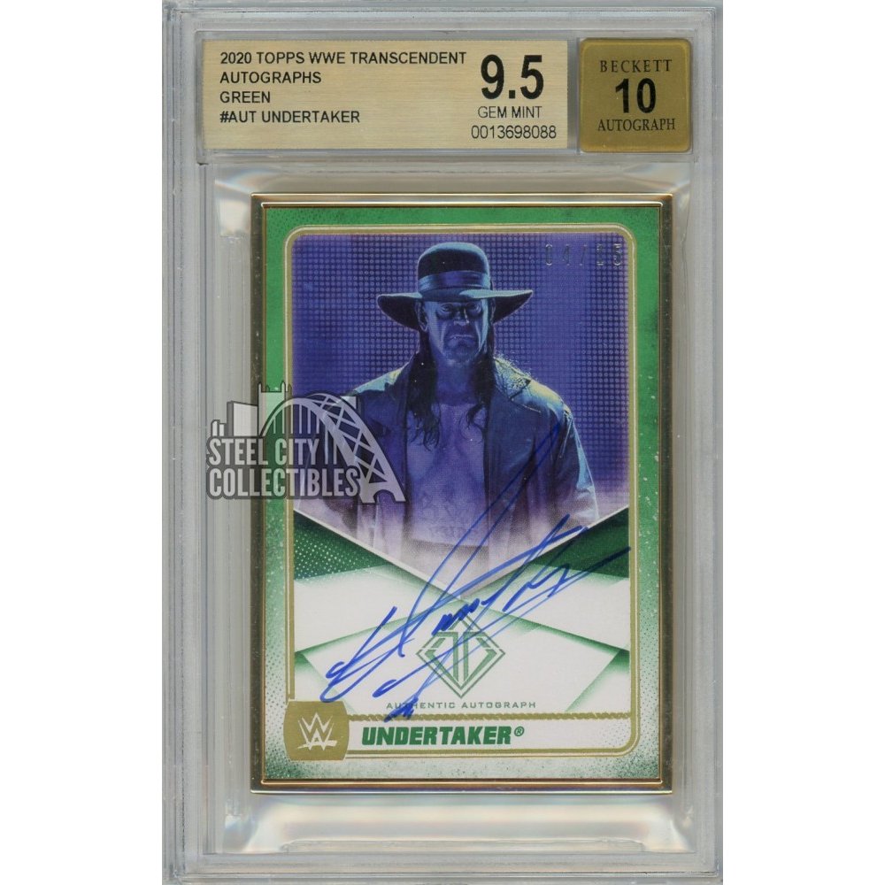 Undertaker 2020 Topps Transcendent WWE Green Autograph Card 04/15 BGS 9 ...