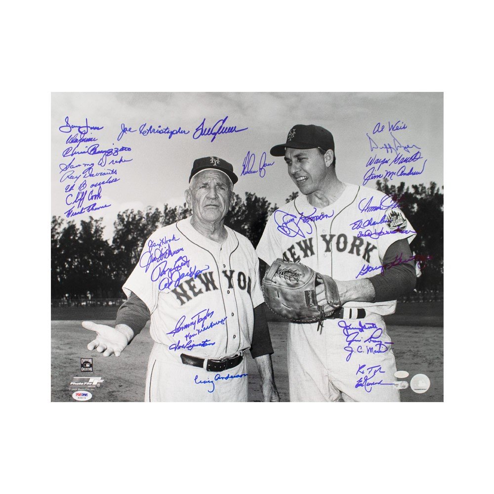 New York Mets Greats Autographed 16x20 Photo (33 Signatures) - PSA/DNA ...