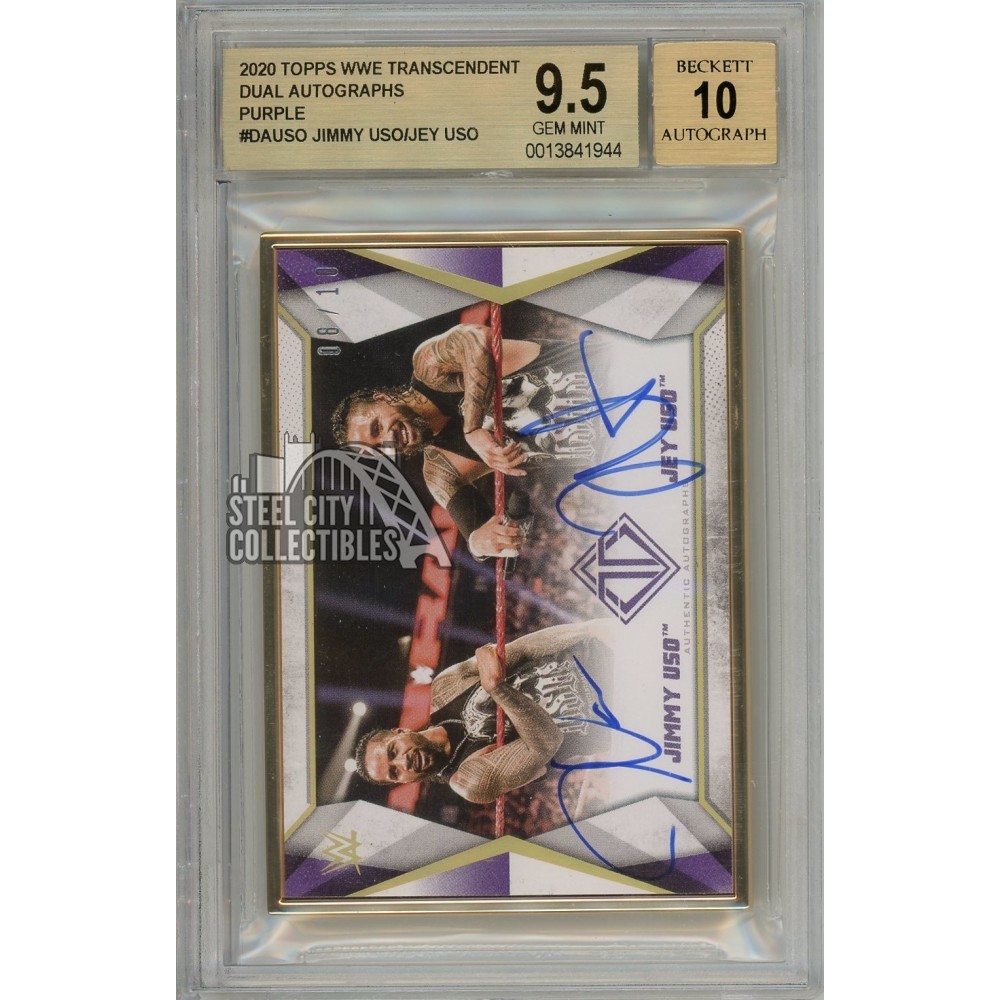 Jimmy Uso/Jey Uso 2020 Topps Transcendent WWE Purple Autograph Card 08/ ...