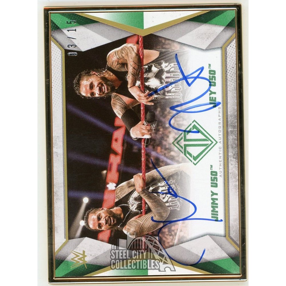 Jimmy Uso Jey Uso 2020 Topps Transcendent WWE Autographed Card 03/15 ...