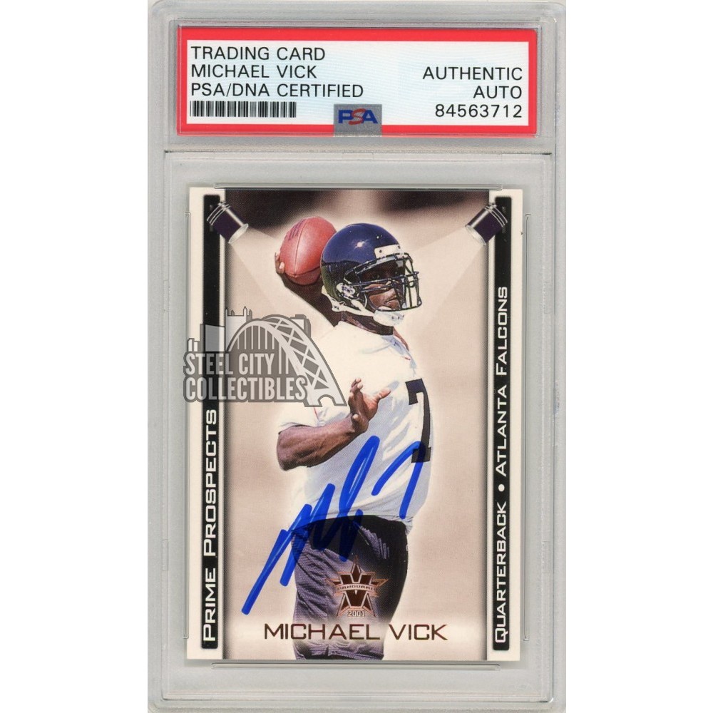 Michael Vick 2001 Pacific Vanguard Autograph Rookie Card #1 PSA/DNA ...