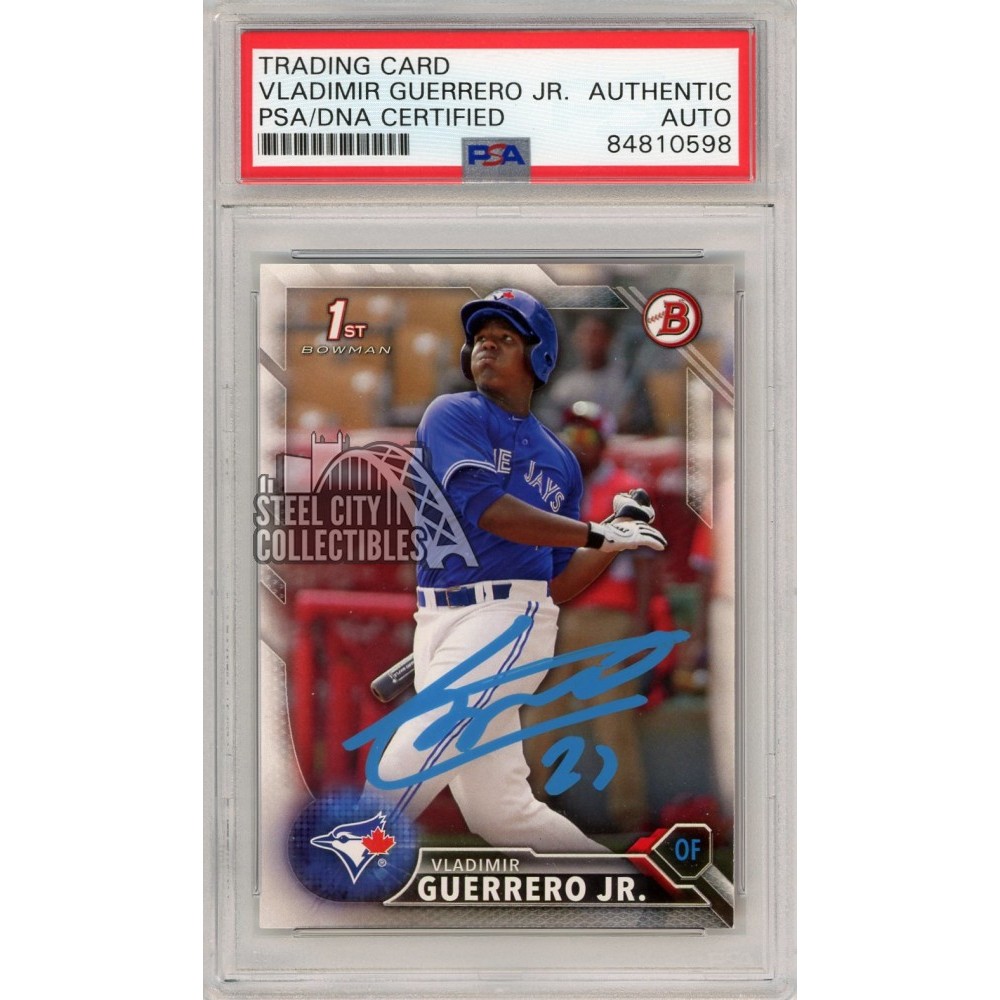 Vladimir Guerrero Jr 2016 1st Bowman Autograph Rc Card #bp55 Psa Dna 