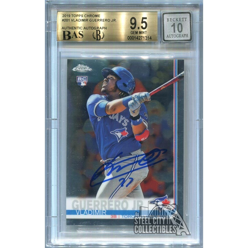 Vladimir Guerrero Jr 2019 Topps Chrome Auto Rookie Card #201 BGS 9.5 ...