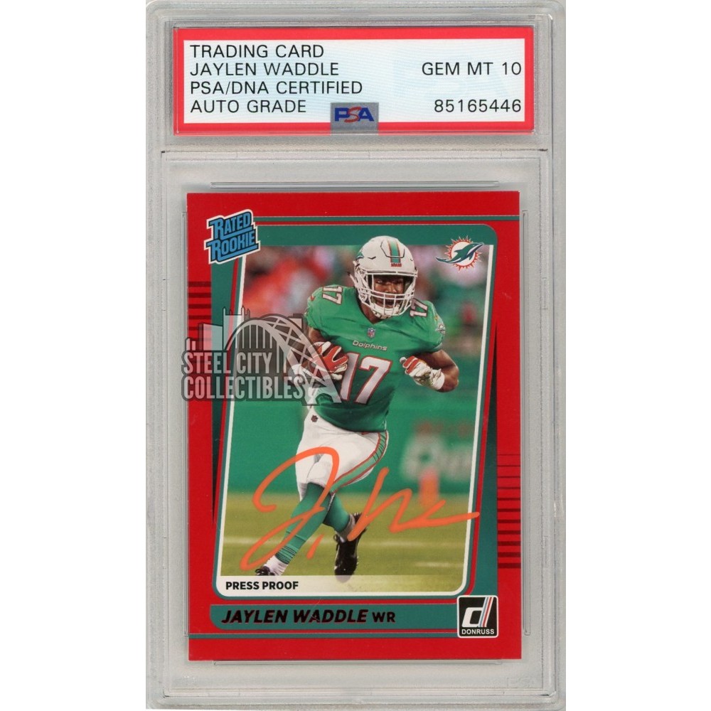 Jaylen Waddle 2021 Panini Donruss Red Proof Autograph Rookie Card #263 ...