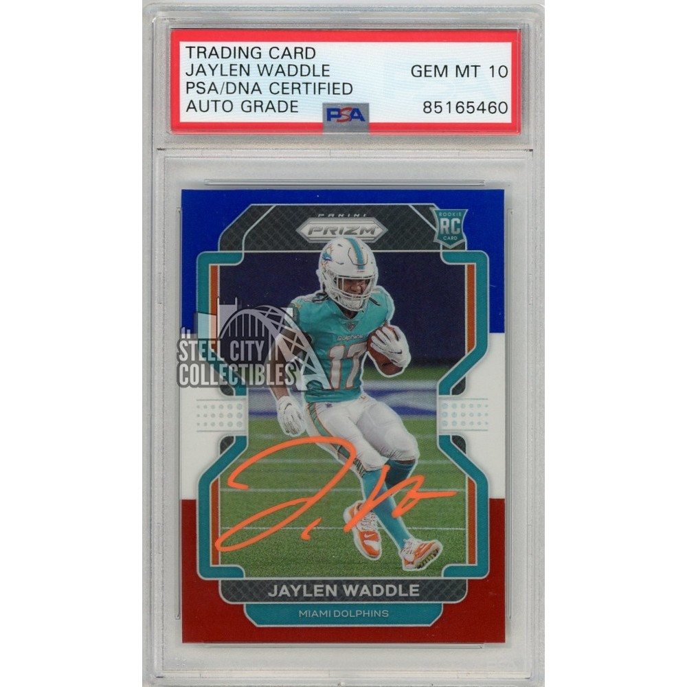 Jaylen Waddle 2021 Panini Prizm Red White Blue Autograph Rookie Card ...