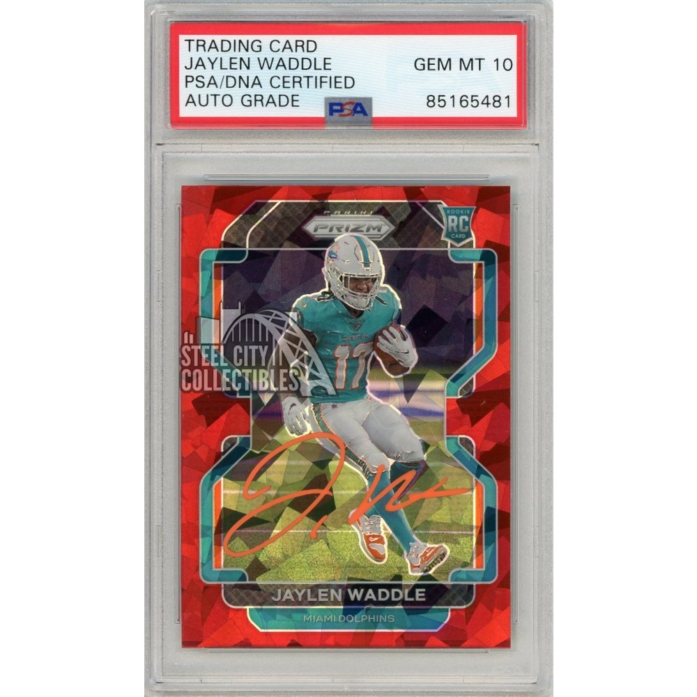 Jaylen Waddle 2021 Panini Prizm Red Ice Autograph Rookie Card #338 PSA ...