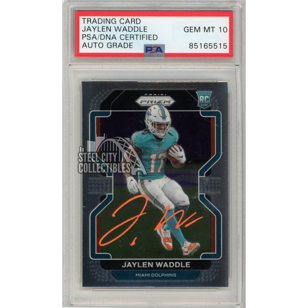 Jaylen Waddle 2021 Panini Prizm Autograph Rookie Card #338 PSA/DNA 10 ...