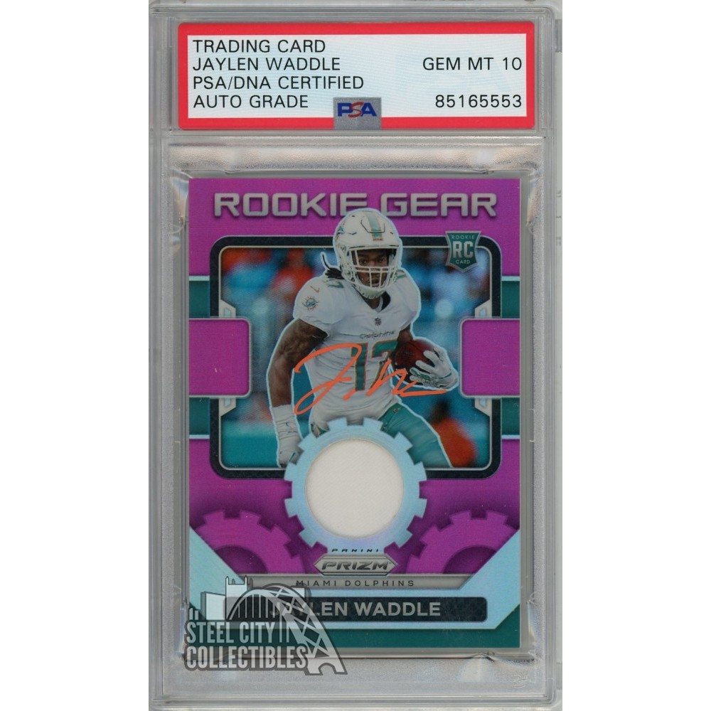 Jaylen Waddle 2021 Panini Prizm Pink Autograph Rookie Jersey Card #RG-8 ...