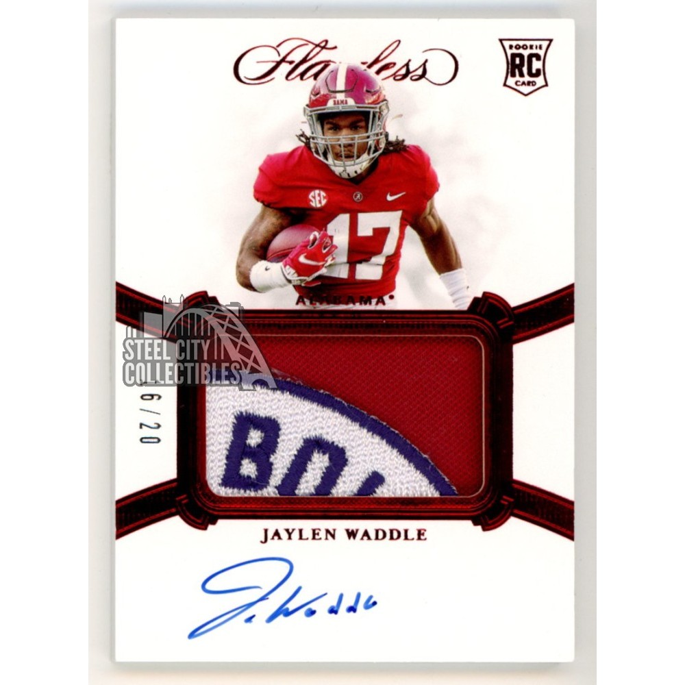 Jaylen Waddle 2021 Panini Flawless Collegiate Autograph Rookie Patch ...