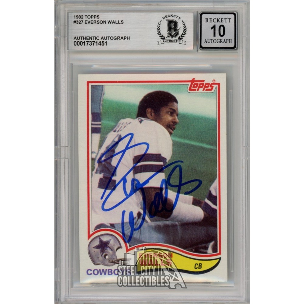 Everson Walls 1982 Topps Autograph Card #327 BAS 10 | Steel City ...