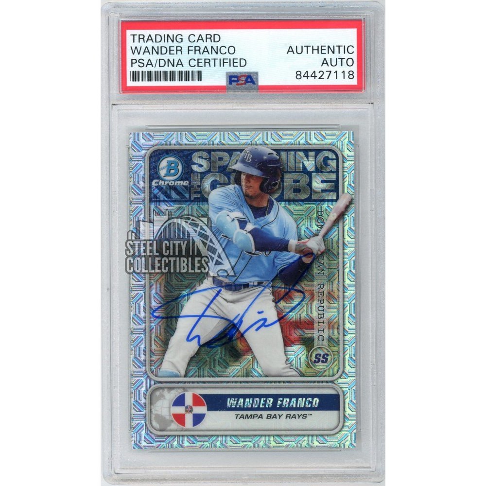 Wander Franco 2020 Bowman Chrome Spanning The Globe Autographed Card #STG-WF - PSA/DNA | Steel ...