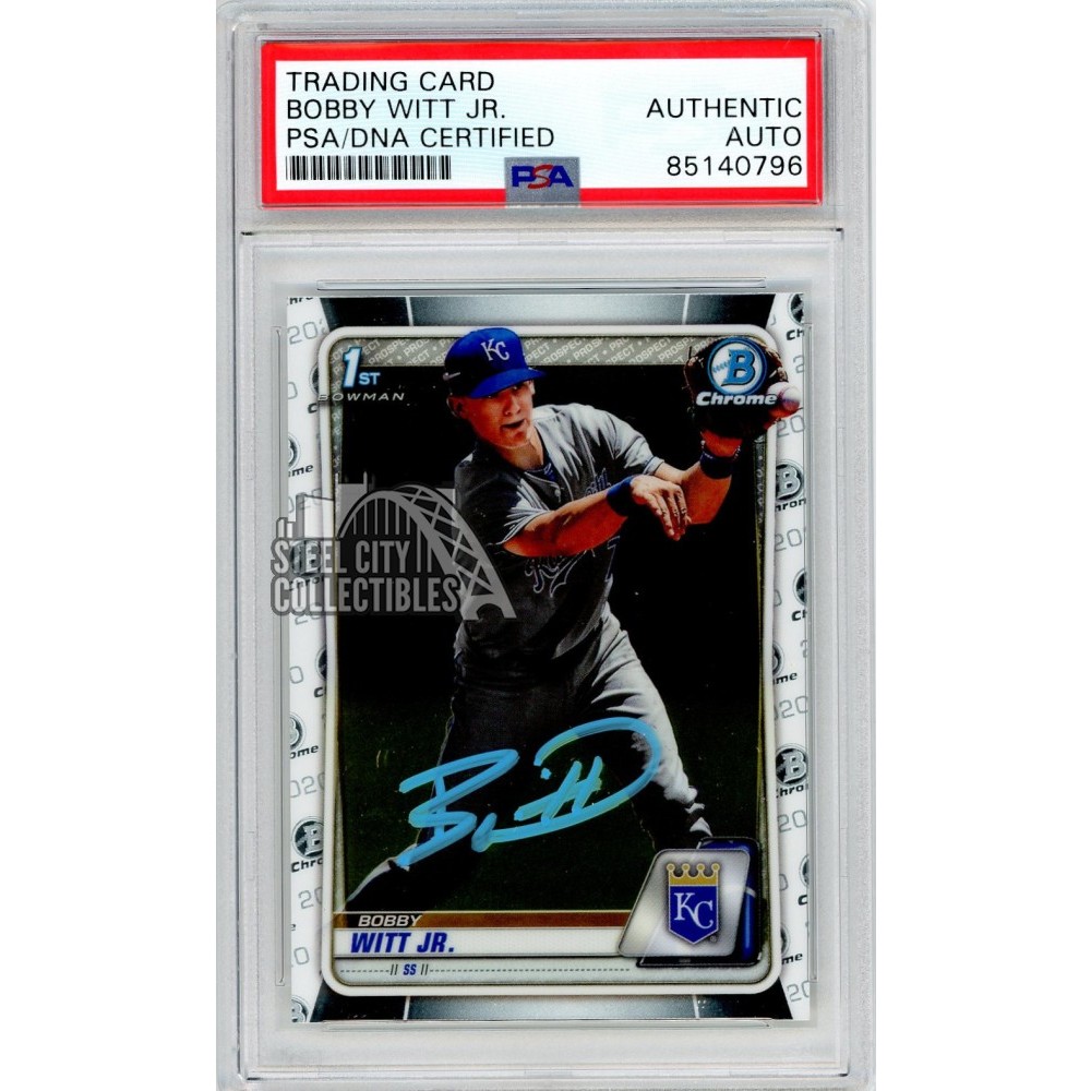 Bobby Witt Jr 2020 1st Bowman Chrome Autograph Card #BCP-25 PSA/DNA ...